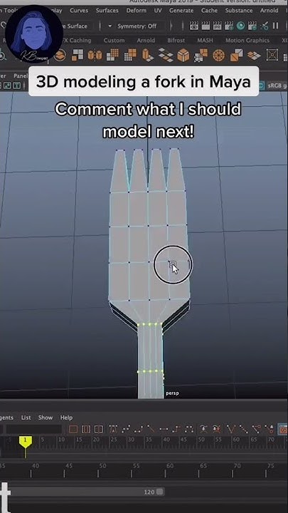 Fork 3D model in Maya - YouTube