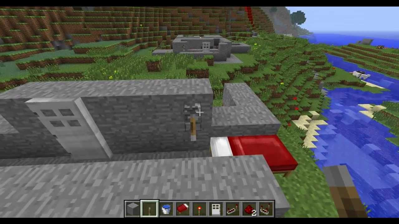 Redstone Lever Door Using Redstone Comparators - Minecraft 1.5 - YouTube