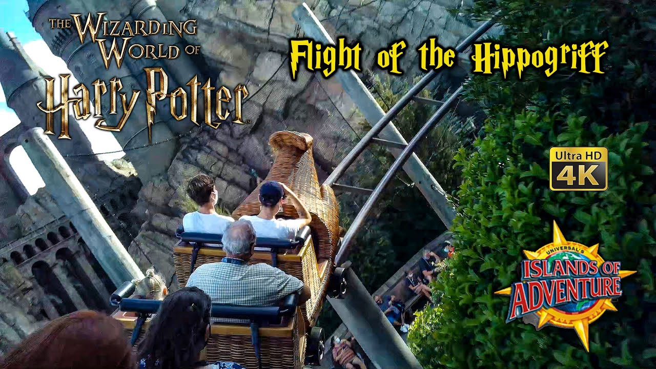 2021 Flight of the Hippogriff Roller Coaster On Ride 4K POV Islands of ...