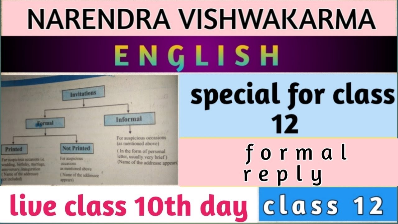 Reply For Class 12th | reply | formal invitation reply || reply writing ...