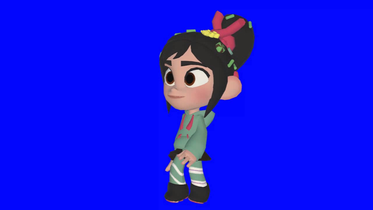 Vanellope Von Schweetz walk animated right chroma - YouTube