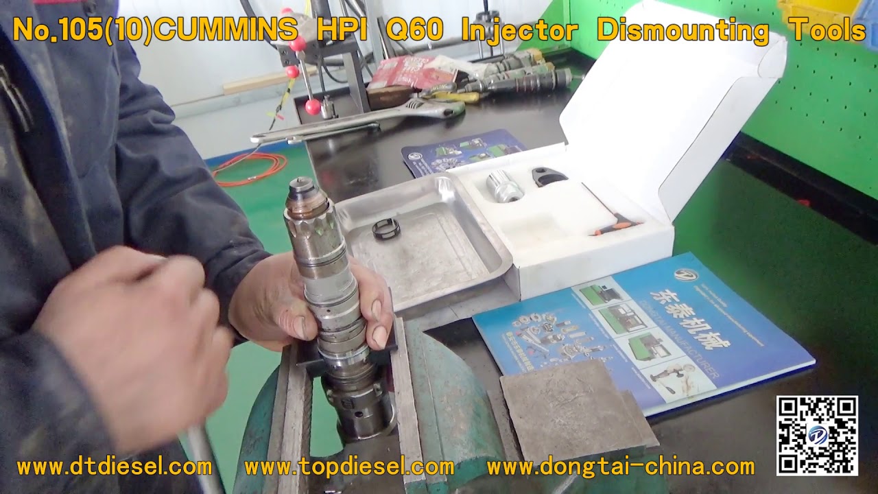 NO 105(10)CUMMINS HPI Q60 Injector Dismounting Tools - YouTube