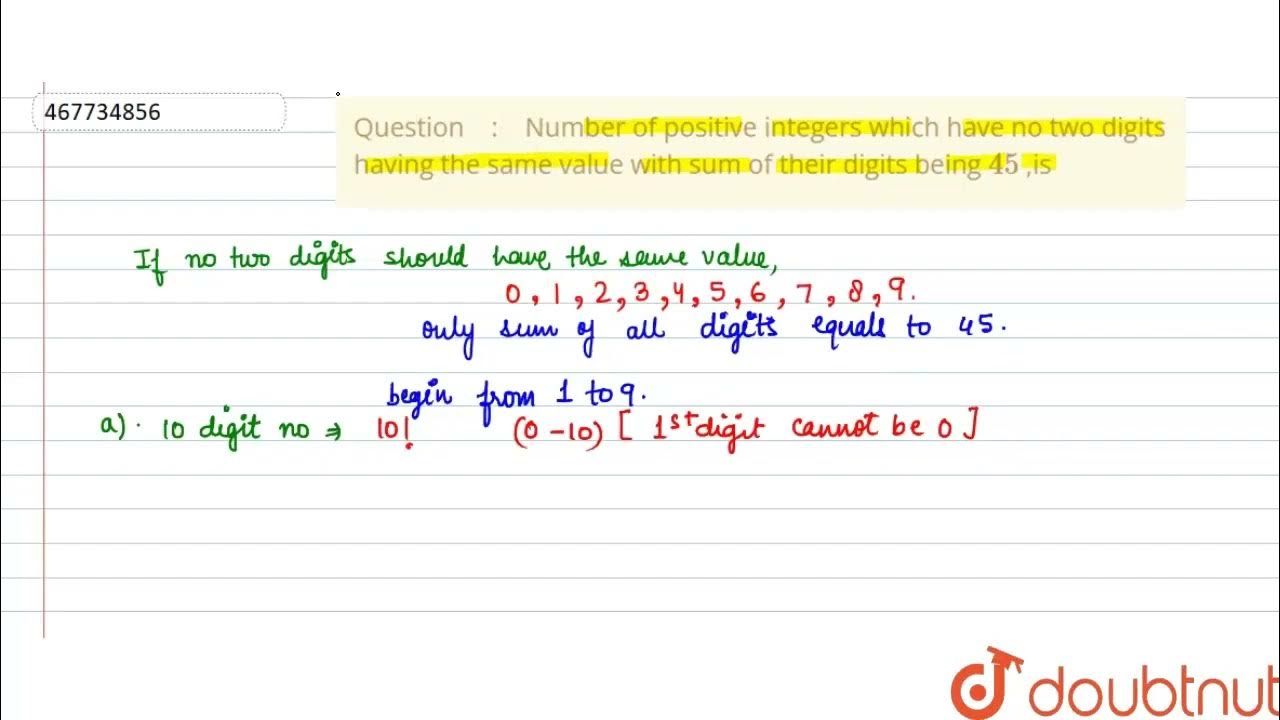 Number of positive integers which have no two digits having the same ...