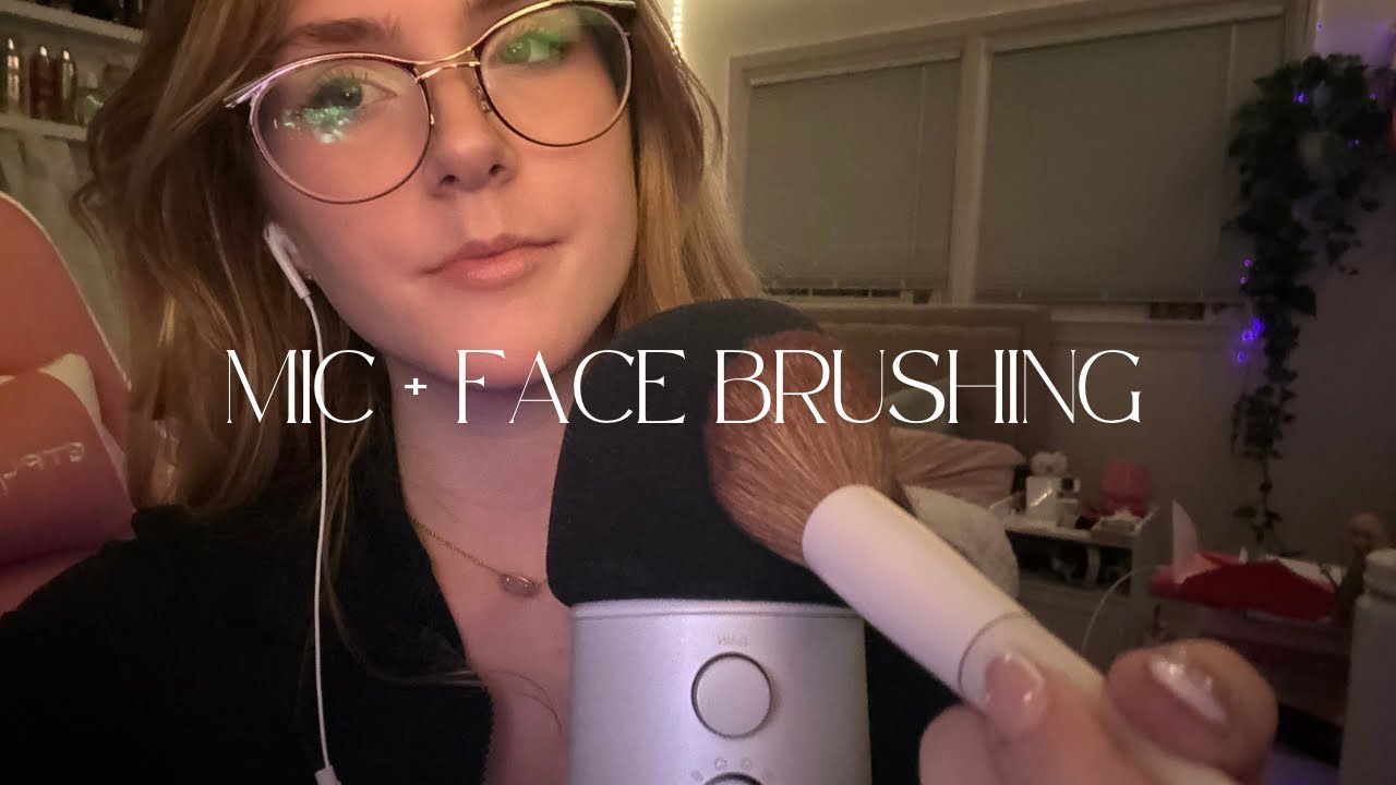 ASMR Mic + face brushing to make you SLEEP quick! ♡ - YouTube