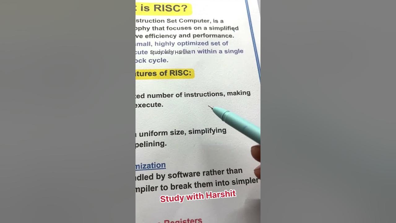 Computer Architecture & Assembly Language | RISC Explained | CCSU BCA ...