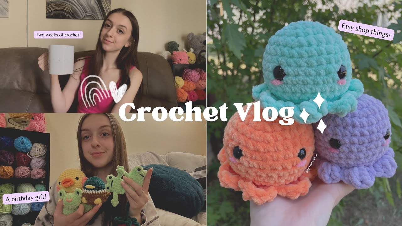 Crochet Vlog (Crochet With Me, Etsy Things, Crochet Gift) - YouTube
