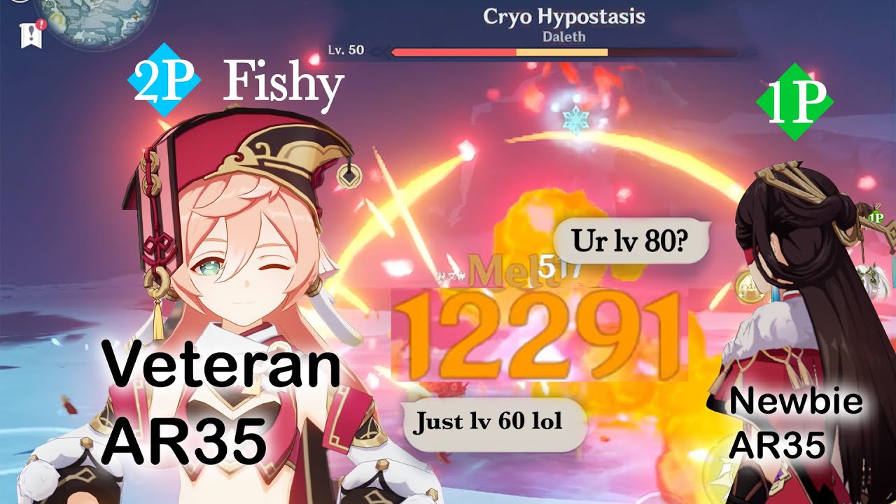 When a veteran AR35 "helps" a Newbie AR35 in Genshin Impact - YouTube