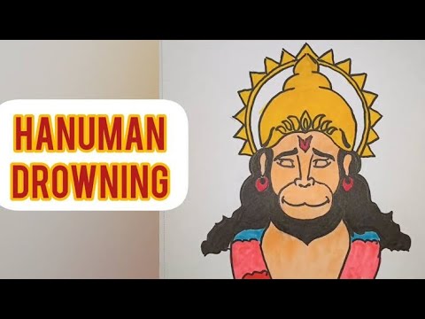 Hanuman ji Drowning Easy . Lord Hanuman Drowning.Pencil sketch Easy ...