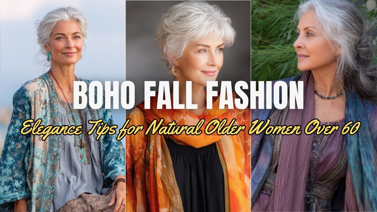 Boho Fall Fashion Trends Elegance Tips for Natural Older Women Over 60 ...