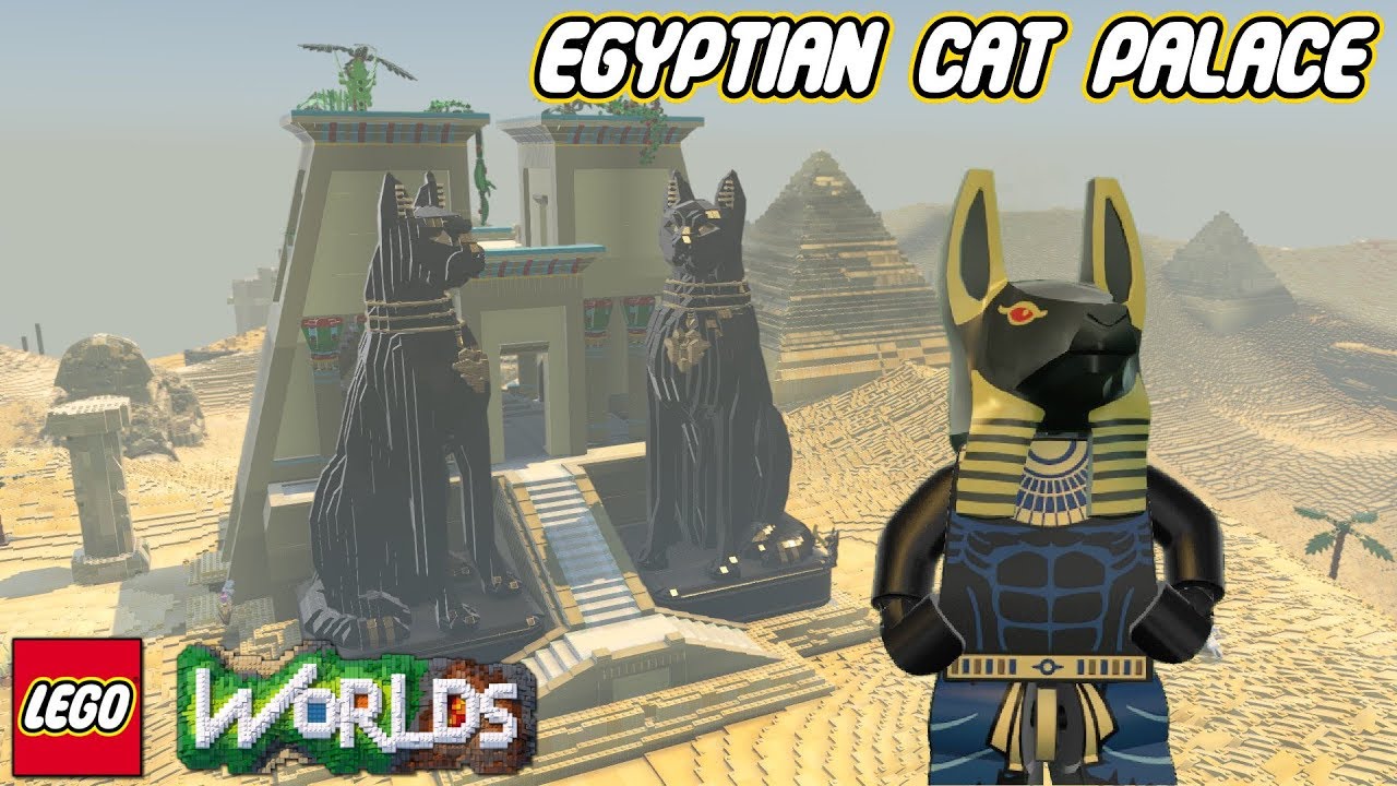 Lego Worlds | Egyptian Cat Palace Model Showcase - YouTube
