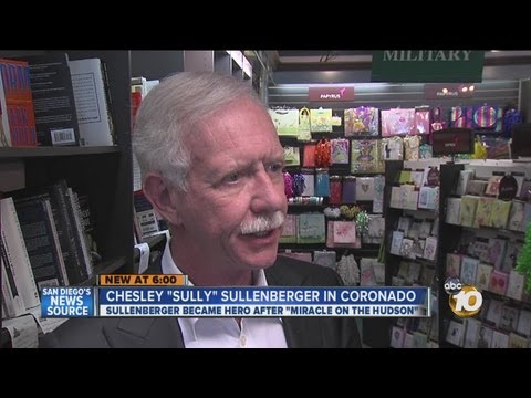 'Miracle on Hudson' pilot Chesley 'Sully' Sullenberger in Coronado to sign books, talk leadership