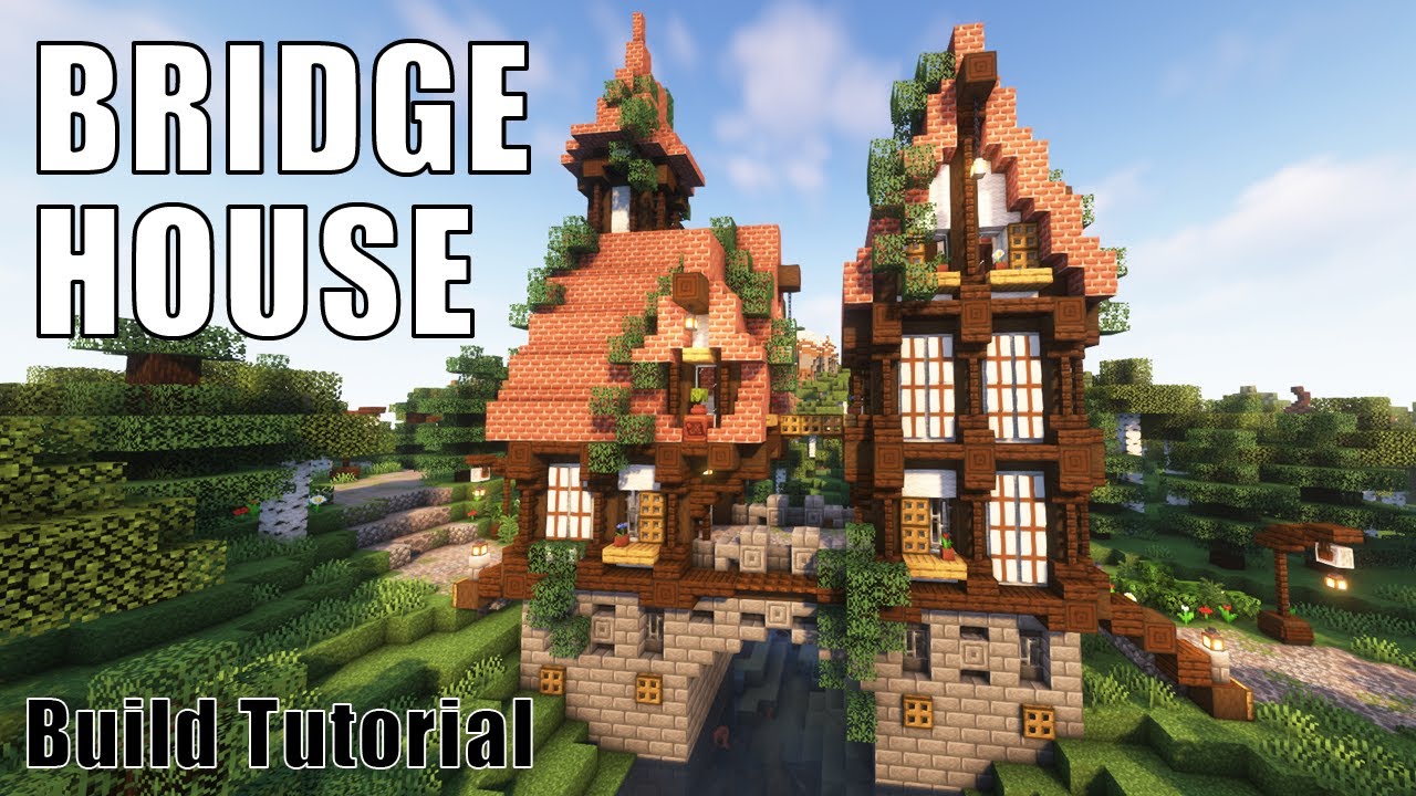Minecraft Bridge House Build Tutorial | Medieval Fantasy Bridge - YouTube