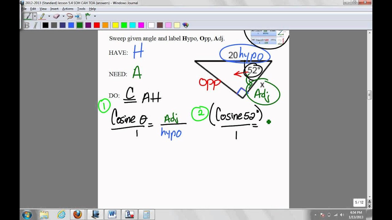 SOH CAH TOA candle sample problem - YouTube