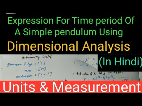 Expression for Time period of simple pendulum using Dimensional Analysis(In Hindi),Physics,Class ...