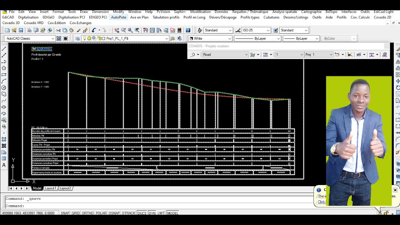 How to make road profiles in Covadis AutoCAD extension- Projet routier ...