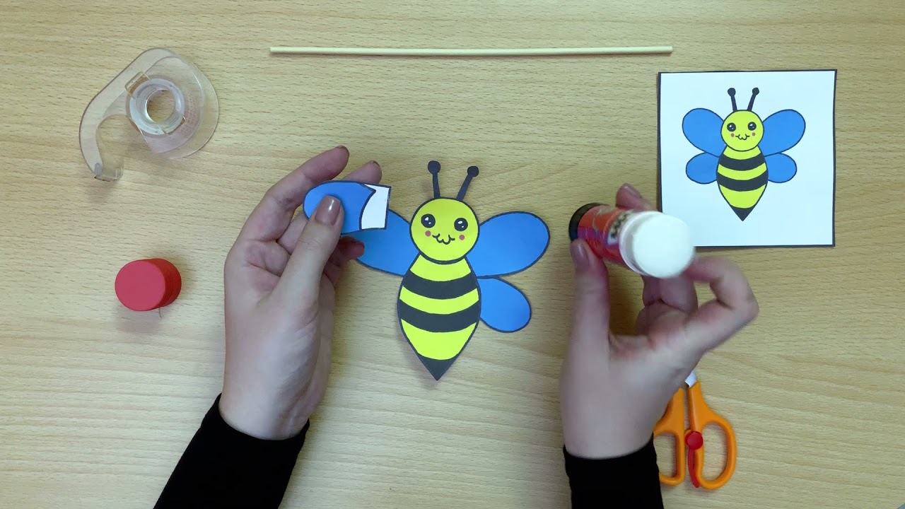 Paper Bee Craft Puppet for Preschoolers - YouTube