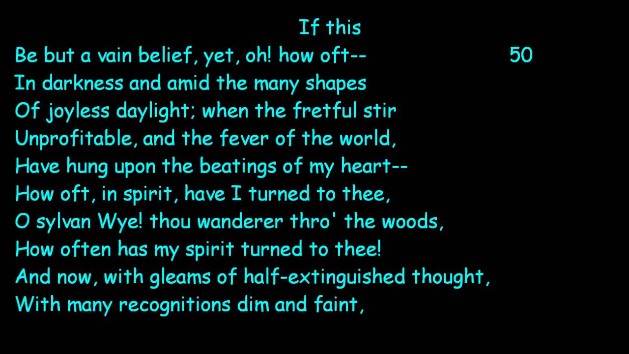 William Wordsworth, Tintern Abbey, cover poem - YouTube