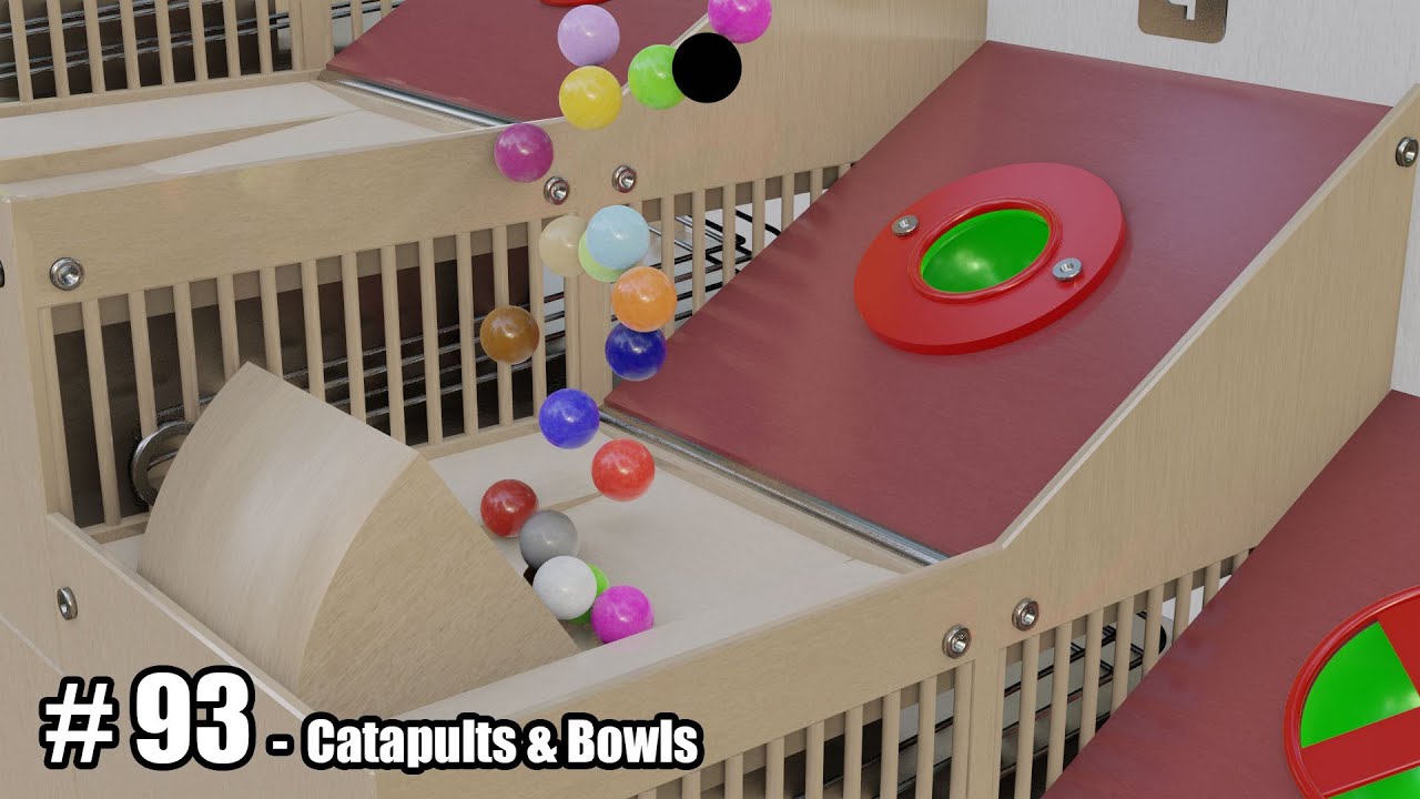 Catapults & Bowls - 3D Marble Race - YouTube