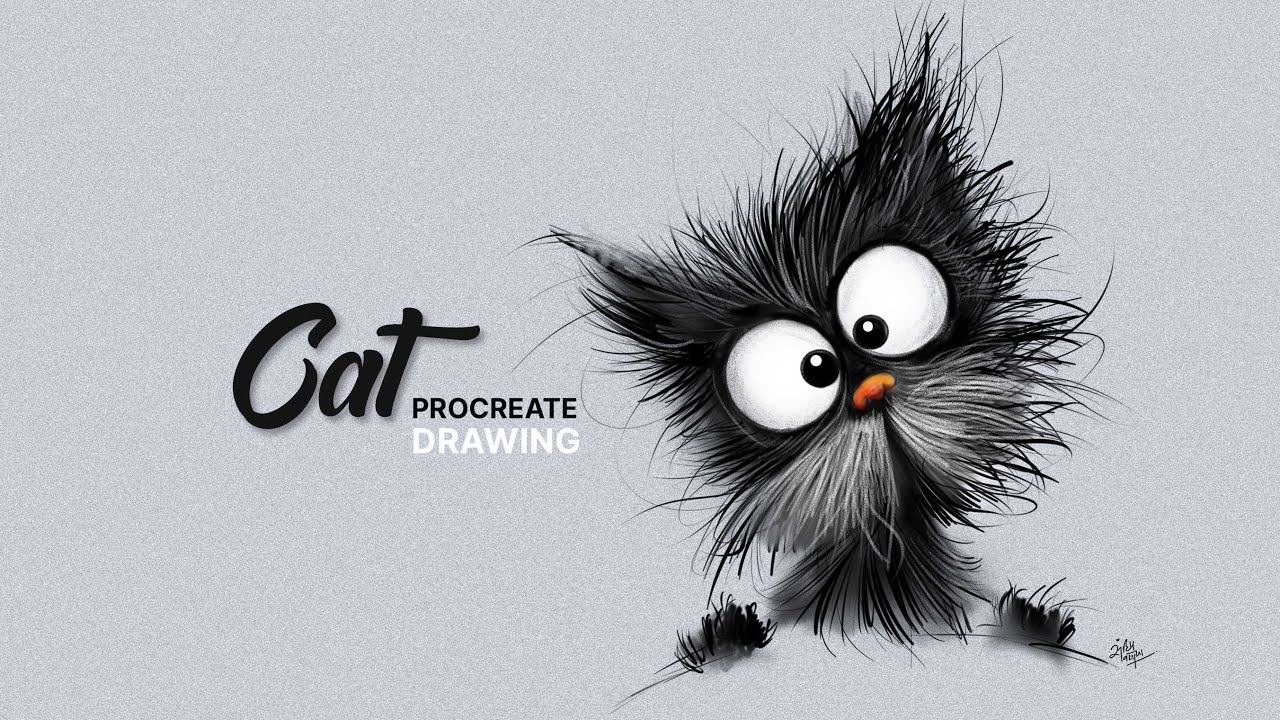 Watch Me Draw a Cute Cat on iPad | Procreate Digital Art | SV DESIGN ...