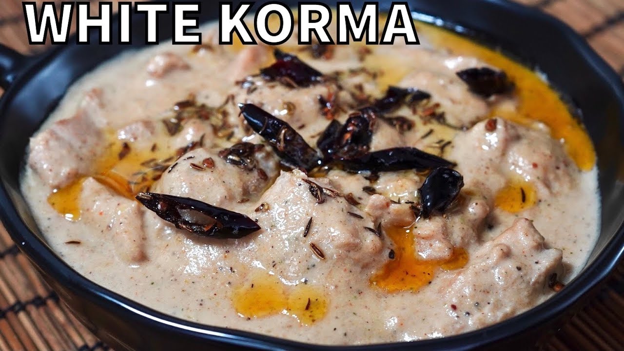 DELICIOUS NUTTY WHITE CHICKEN KORMA RECIPE | BADAMI WHITE CHICKEN KORMA ...