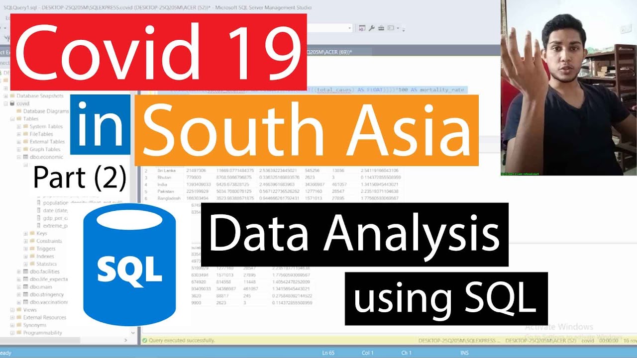 Covid 19 in South Asia Part 2 Data Analysis using SQL - YouTube