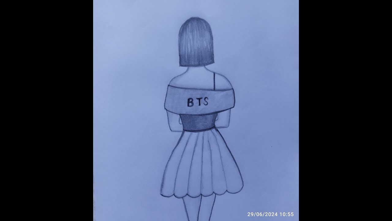 How to draw a BTS girl back side#drawingvideo # drawing step by step ...