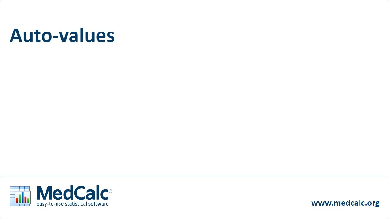 Example of auto-values in MedCalc. - YouTube
