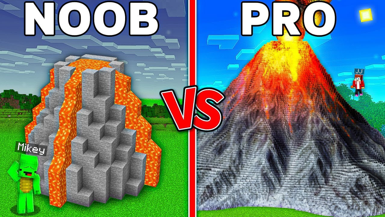 JJ vs Mikey : NOOB VOLCANO Mikey vs PRO VOLCANO JJ Battle in Minecraft ...