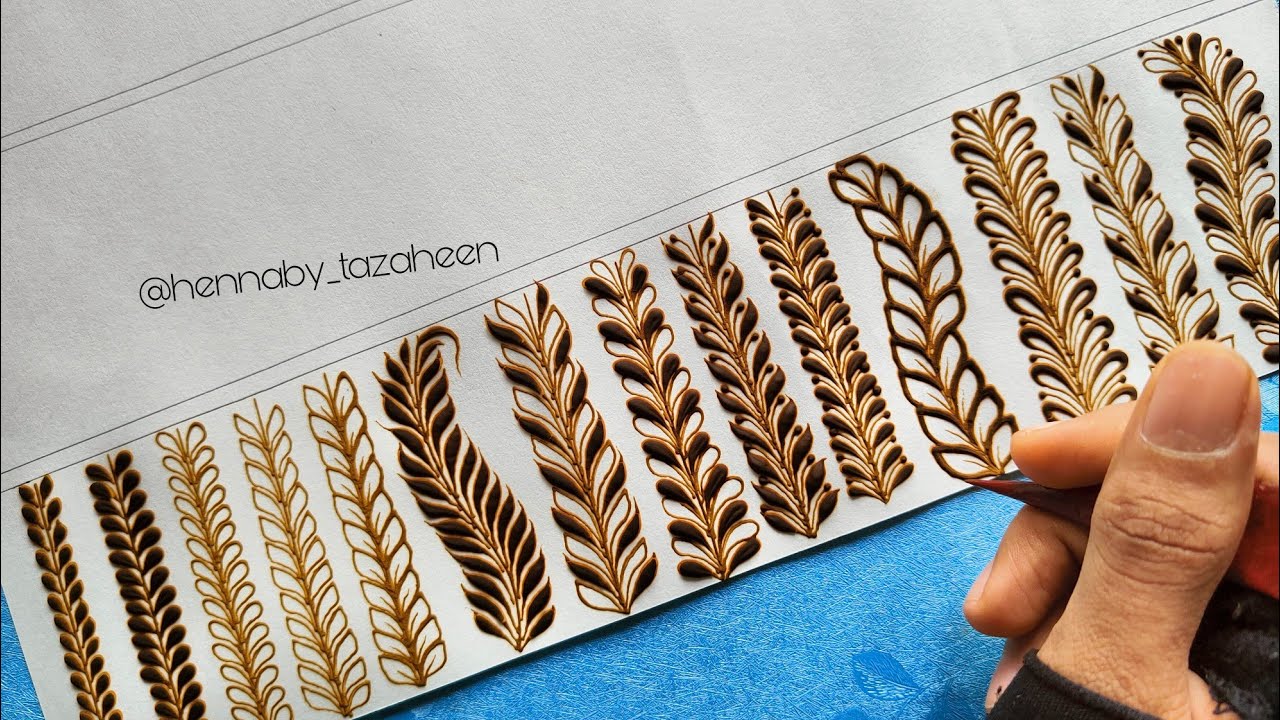 How To:14 Different Types Of Henna Vines/Leaf || Learn Beautiful Mehndi ...