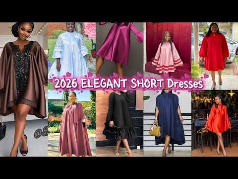 🔥 2026 VIBRANT RICH AUNTY SILK AND SATIN SHORT DRESSES FOR BLACK WOMEN #fashion #fashiontrends 