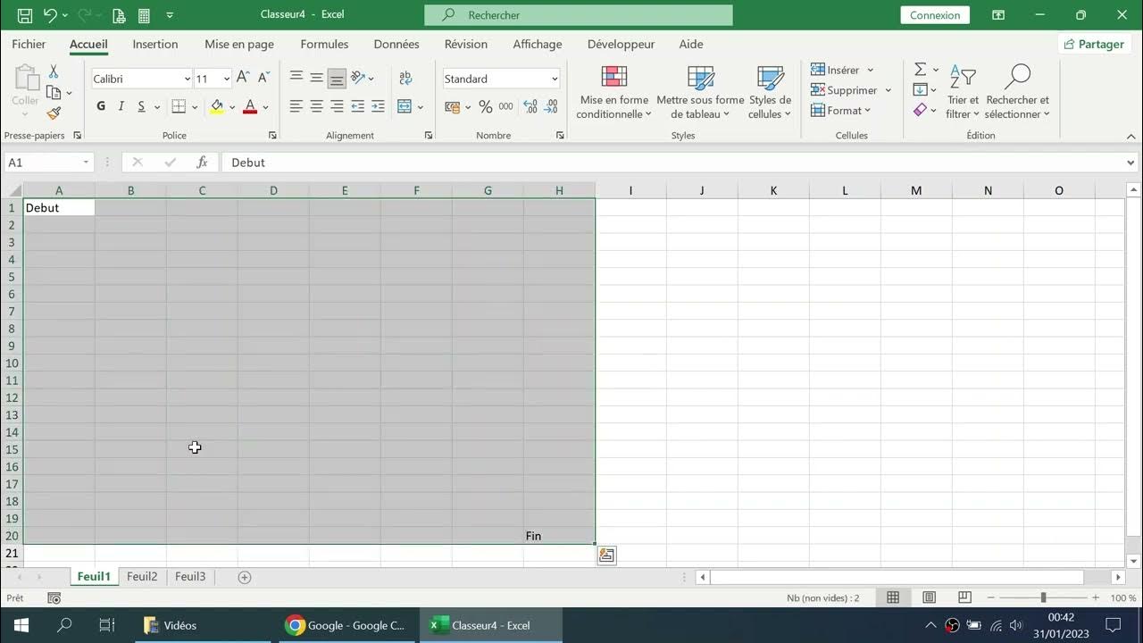 Sélectionner rapidement une plage de cellules | Excel - YouTube