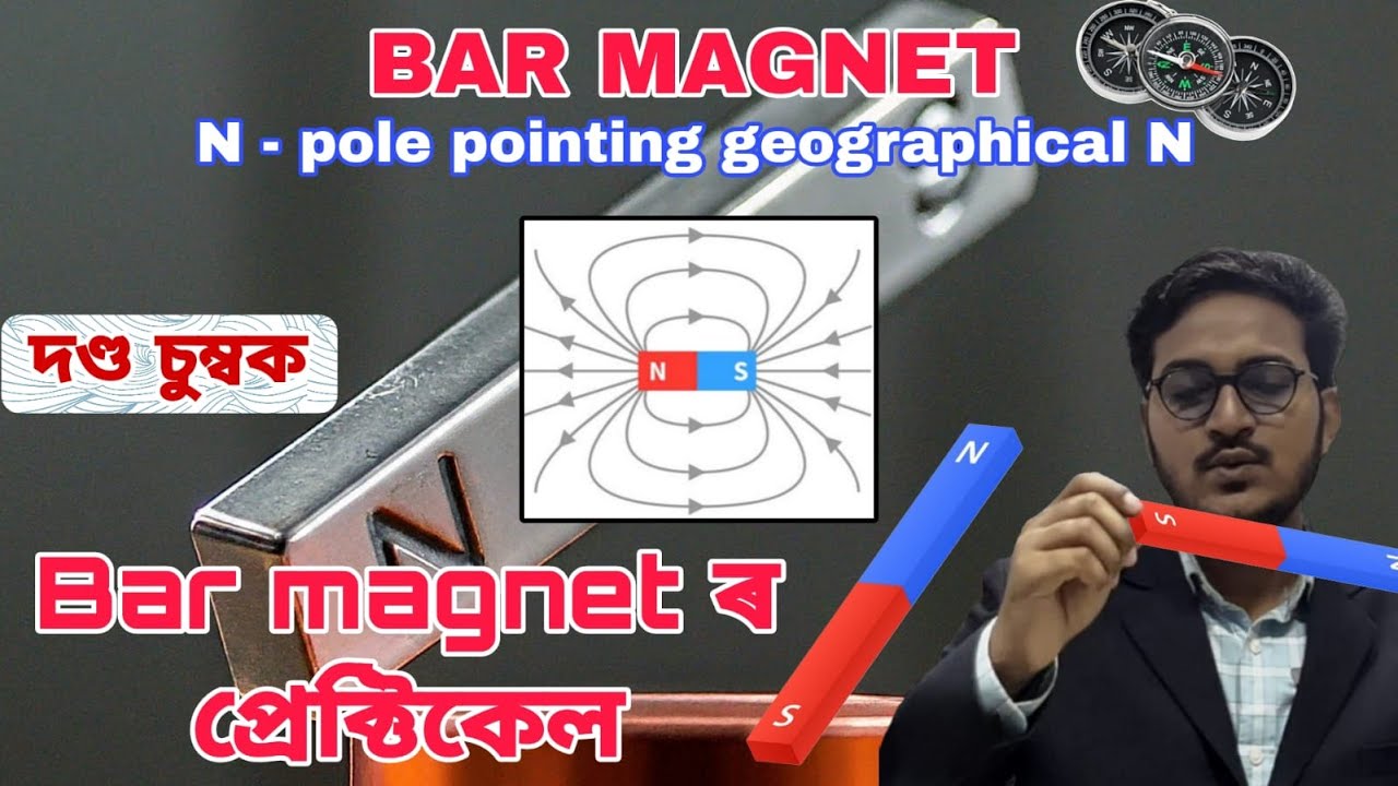 Bar Magnet Experiment in assamese | N pole pointing geographical N|দণ্ড ...