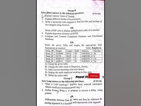 Class 12 NEB Computer model question paper 2079 || Hissan class 12 ...