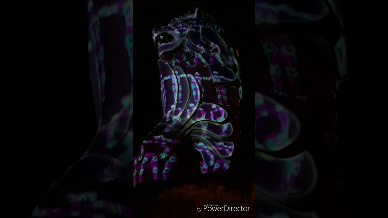 Sentosa Merlion Light Show - YouTube