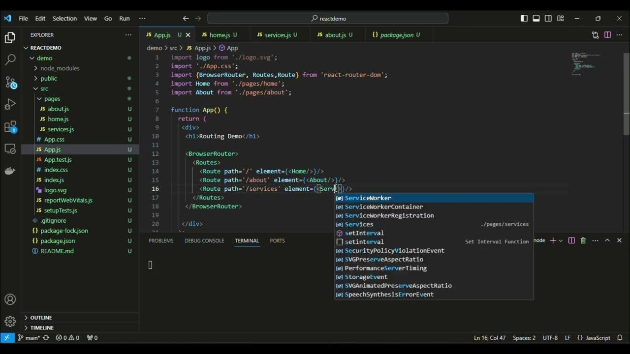How to implement React Routing | Page Navigation | react-router-dom | - YouTube