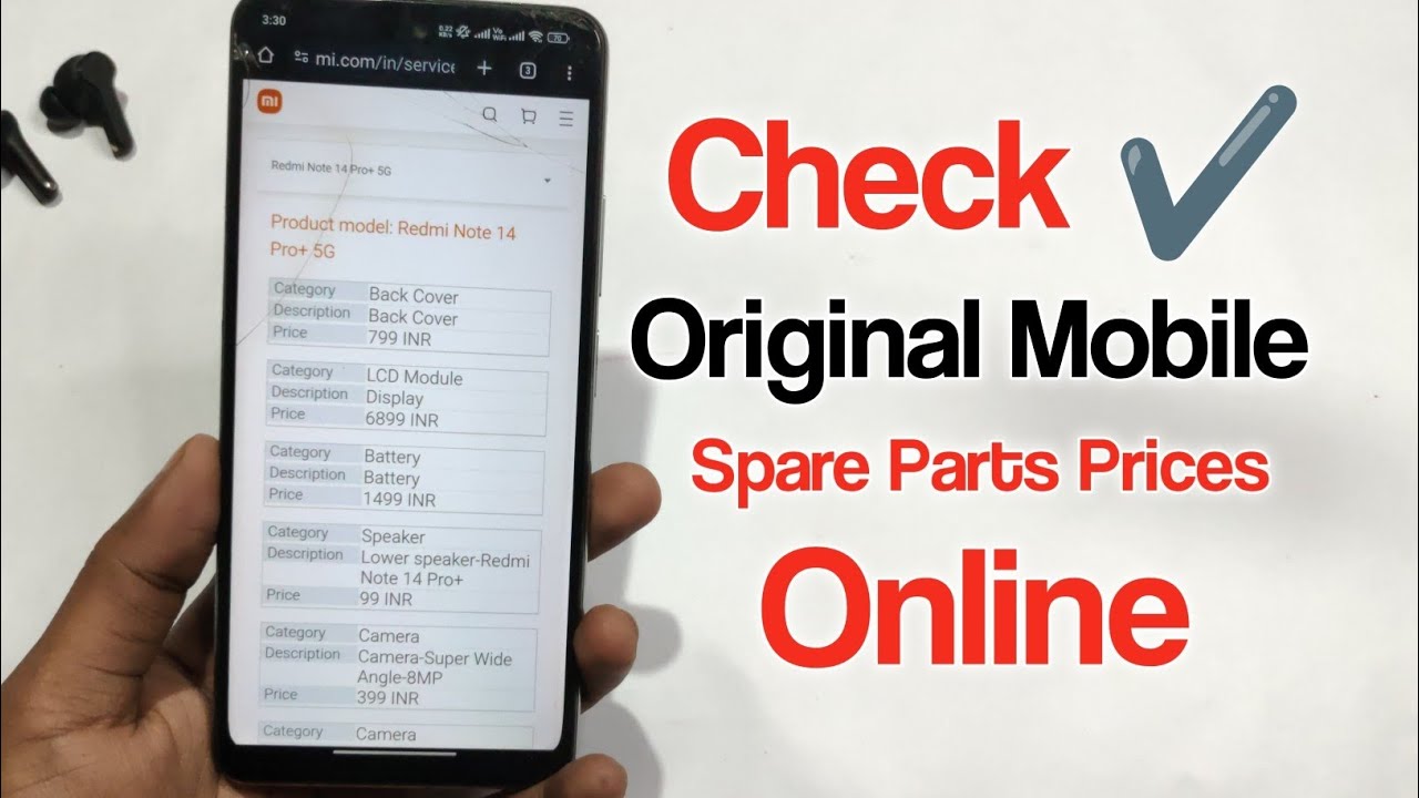 "How to Check Mobile Spare Parts Prices Online | From Official All ...