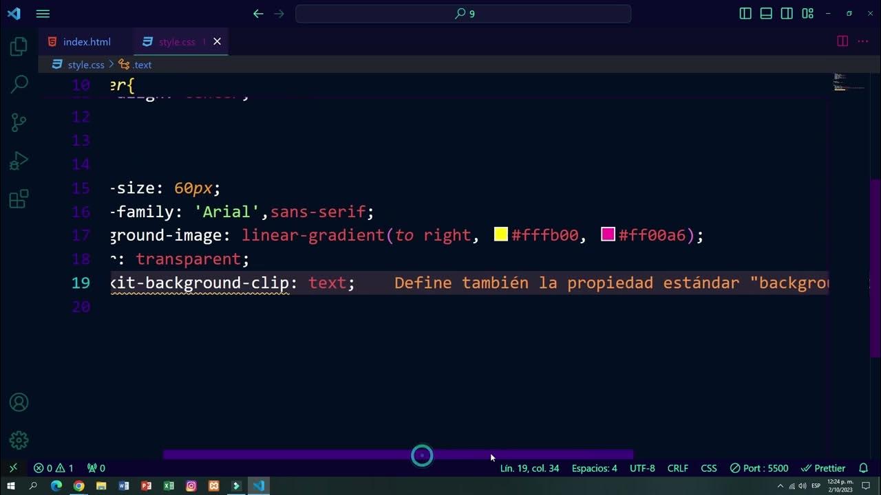 TEXTO ANIMADO CON HTML Y CSS - YouTube