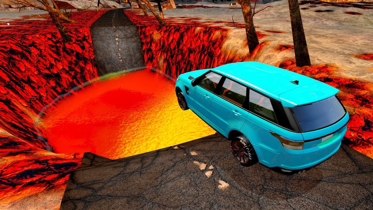 Cars VS Giant Lava Pit #6 – Beamng.drive - YouTube