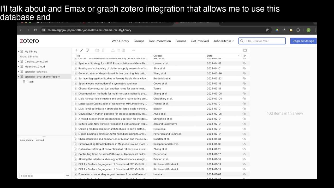 Literature Alerts - OpenAlex + GitHUB Actions + Emacs and Zotero - YouTube