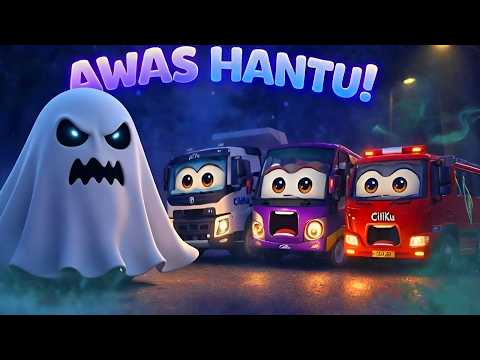 Awas Ada Hantu!😧👻- Roda Roda Kendaraan Berputar Melawan Hantu Lucu 🚑🎵| Lagu Anak Edukatif Terbaru 3D