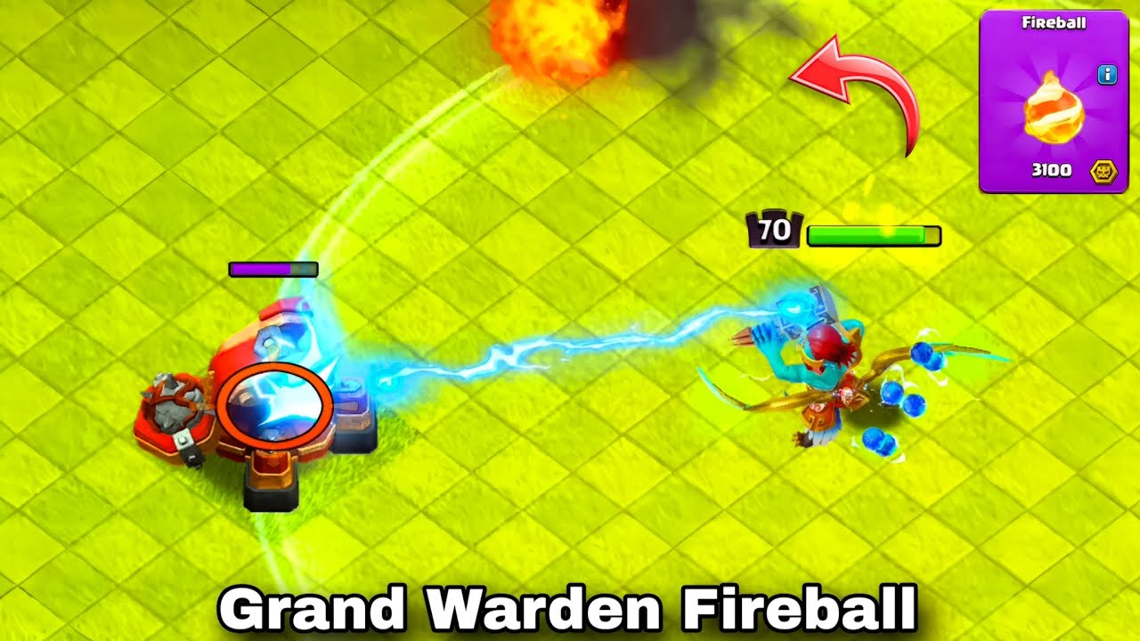 Grand Warden Fireball Equipment attack Every Coc Defense! - Clash of ...