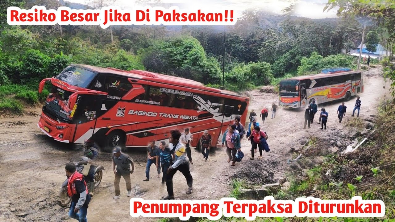 Pilih Turunkan Penumpang Saat Di Tanjakan Ekstrim || Bus Bagindo Trans ...