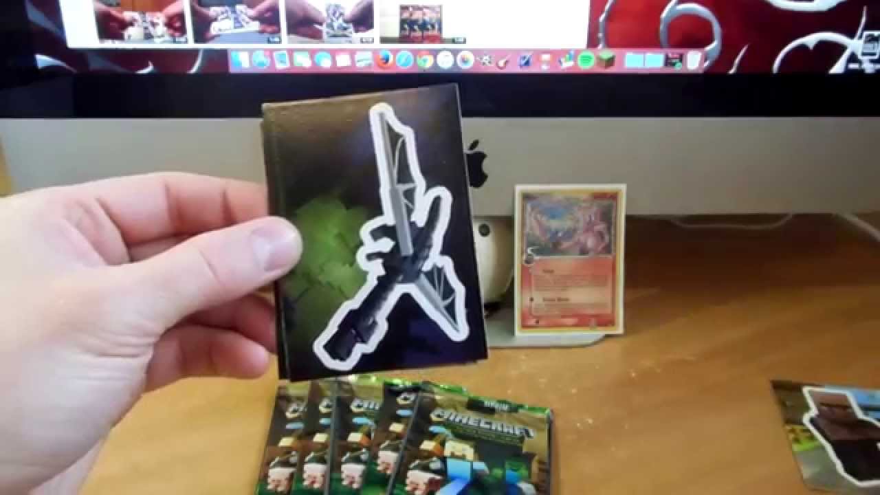 Trading Card Opening - Minecraft Sticker Cards - YouTube