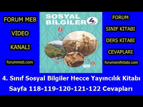 4. Sınıf Sosyal Bilgiler Kitabı Sayfa 118-119-120-121-122 Cevapları Hecce Yayıncılık