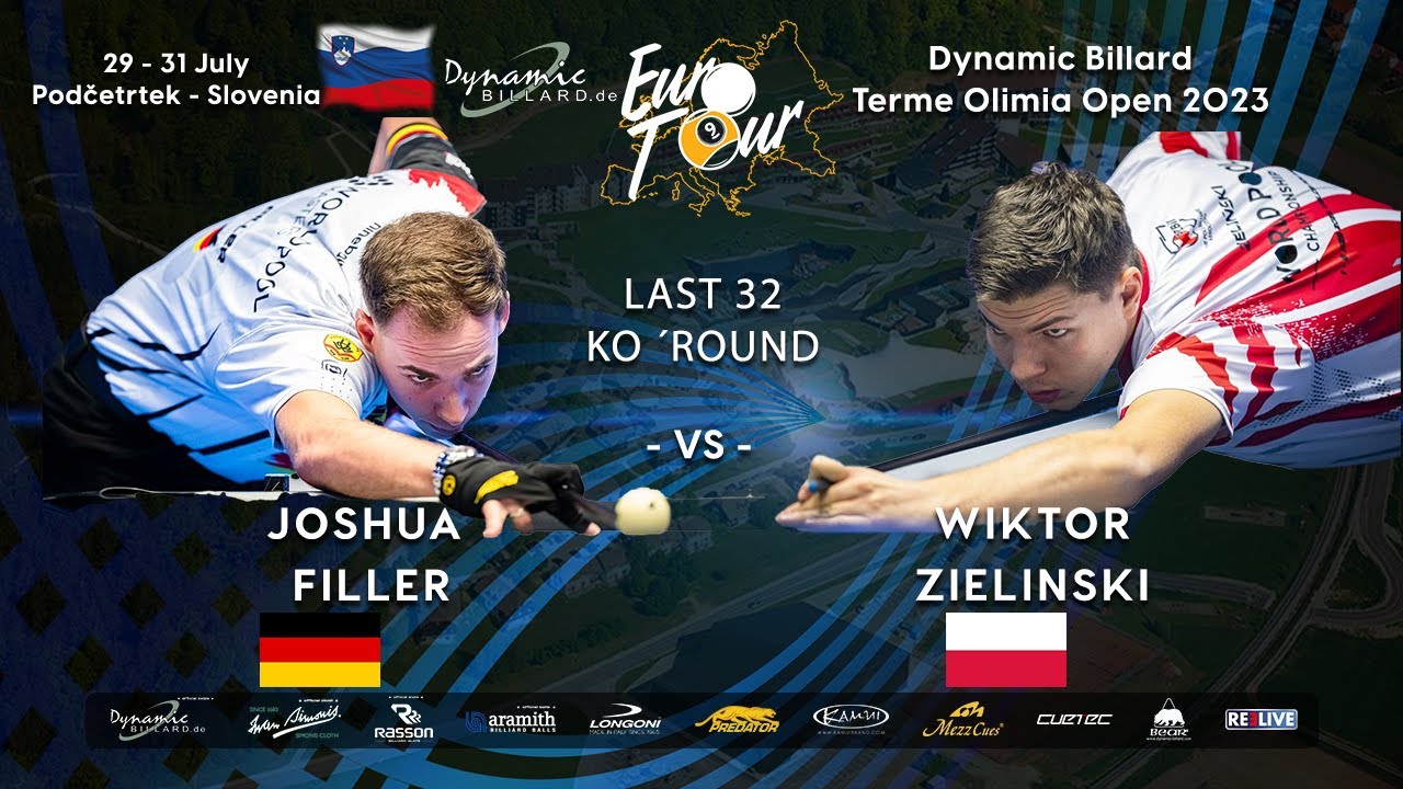 Last 32 Joshua Filler vs Wiktor Zielinski Dynamic Billard Terme Olimia ...