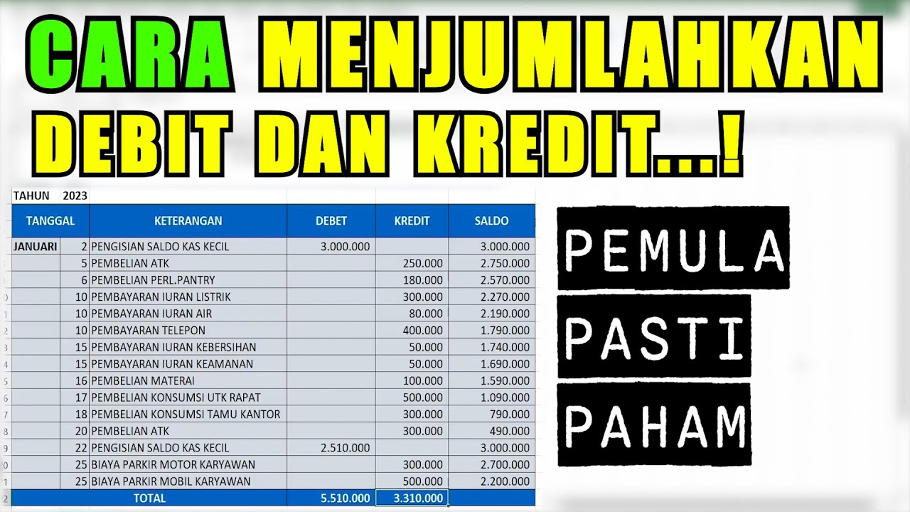 Cara Menjumlahkan Debit dan Kredit di Excel dengan Rumus Paling Benar ...