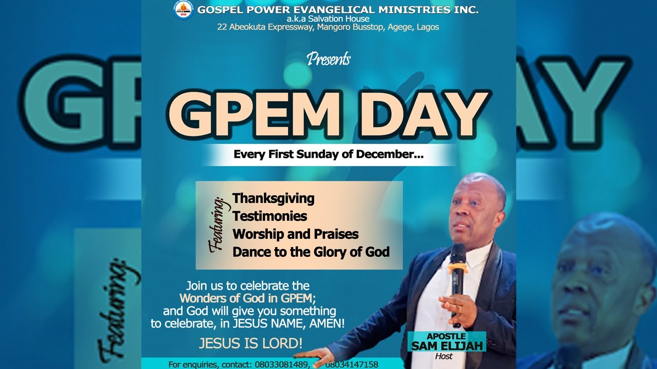 Apostle Sam Elijah's Testimony on GPEM DAY - YouTube