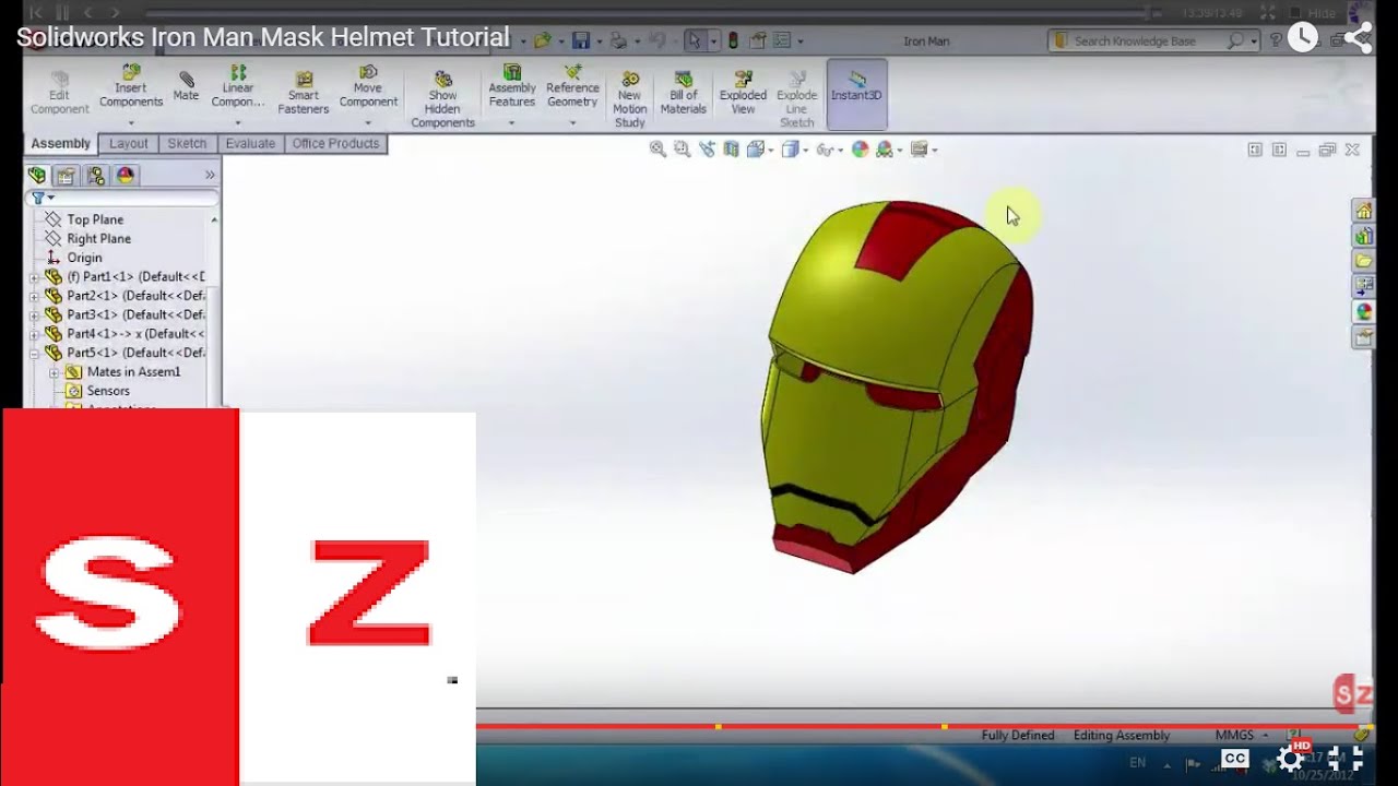 Solidworks IRON MAN MASK HELMET Tutorial - YouTube
