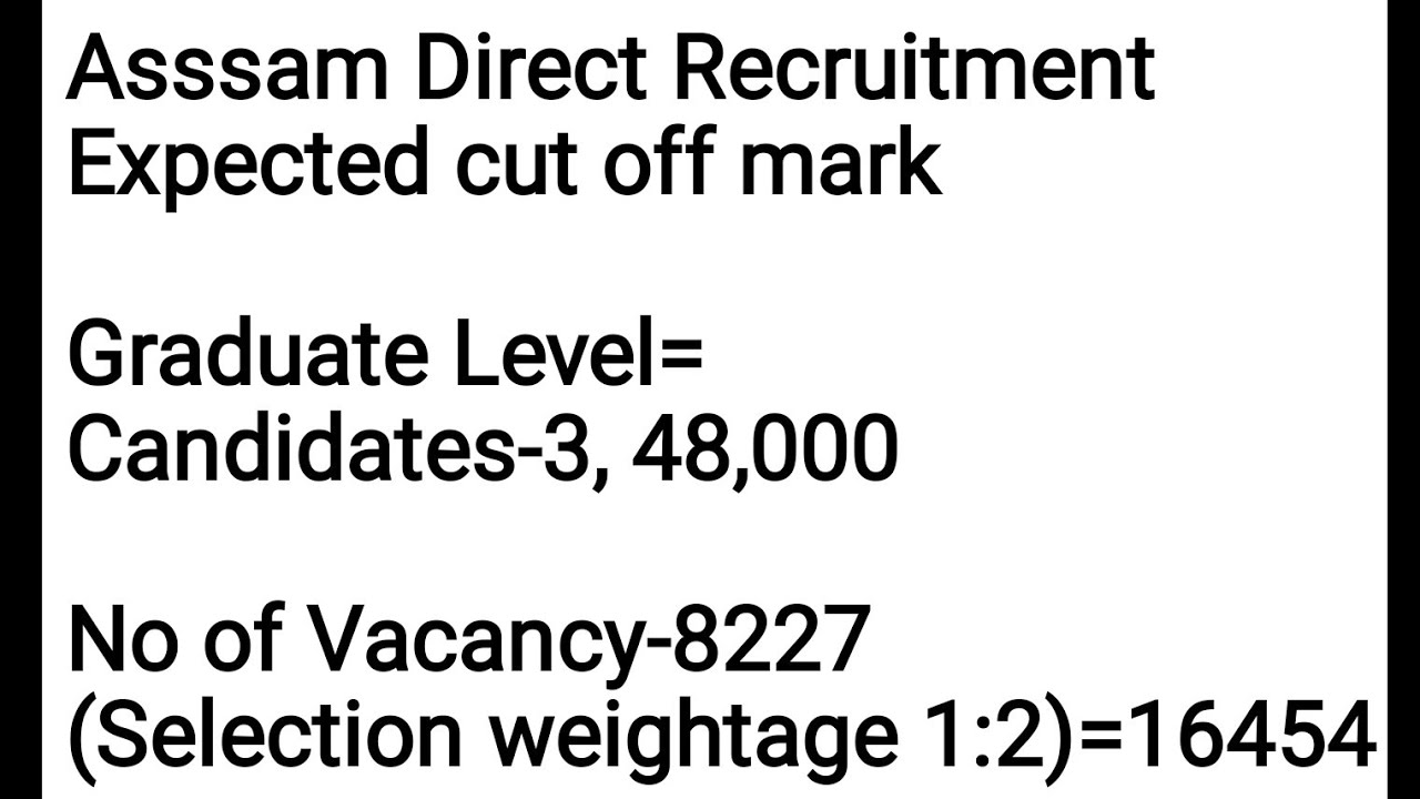 ADRE ASSAM DIRECT RECRUITMENT CUT OFF MARK EXPECTED - YouTube