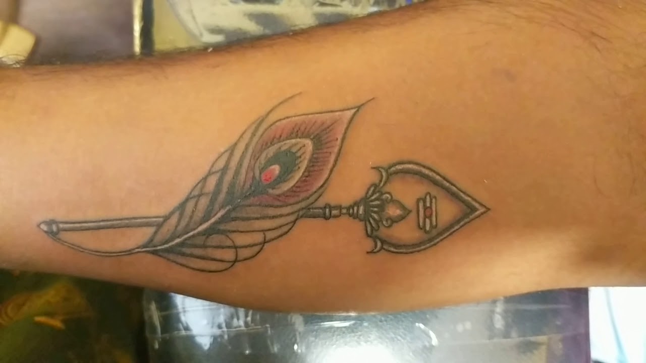 color_peacock_feather_murugan_vel_tattoo - YARA tattoos - YouTube